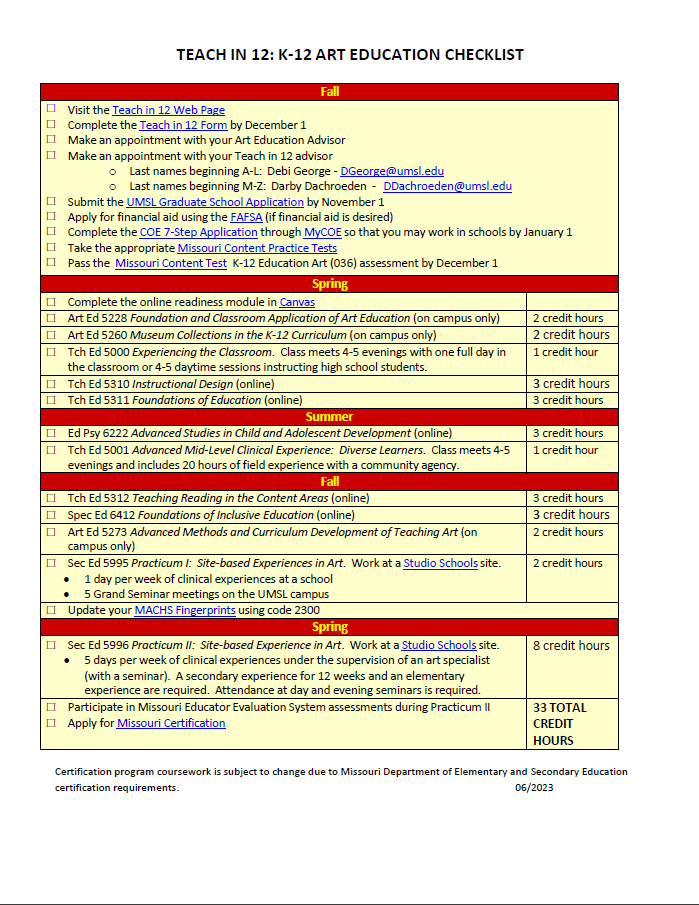 Teach in 12: Art Education | UMSL