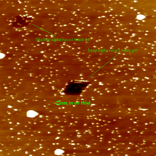 An SPM look at alpha recoils...