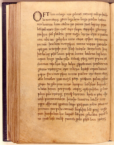 The opening of The Wanderer in the 10 th -century Exeter Book (Exeter ...